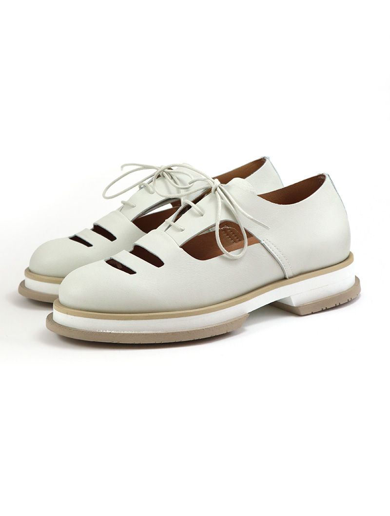 Zapatos para plantillas de cordones en blanco roto