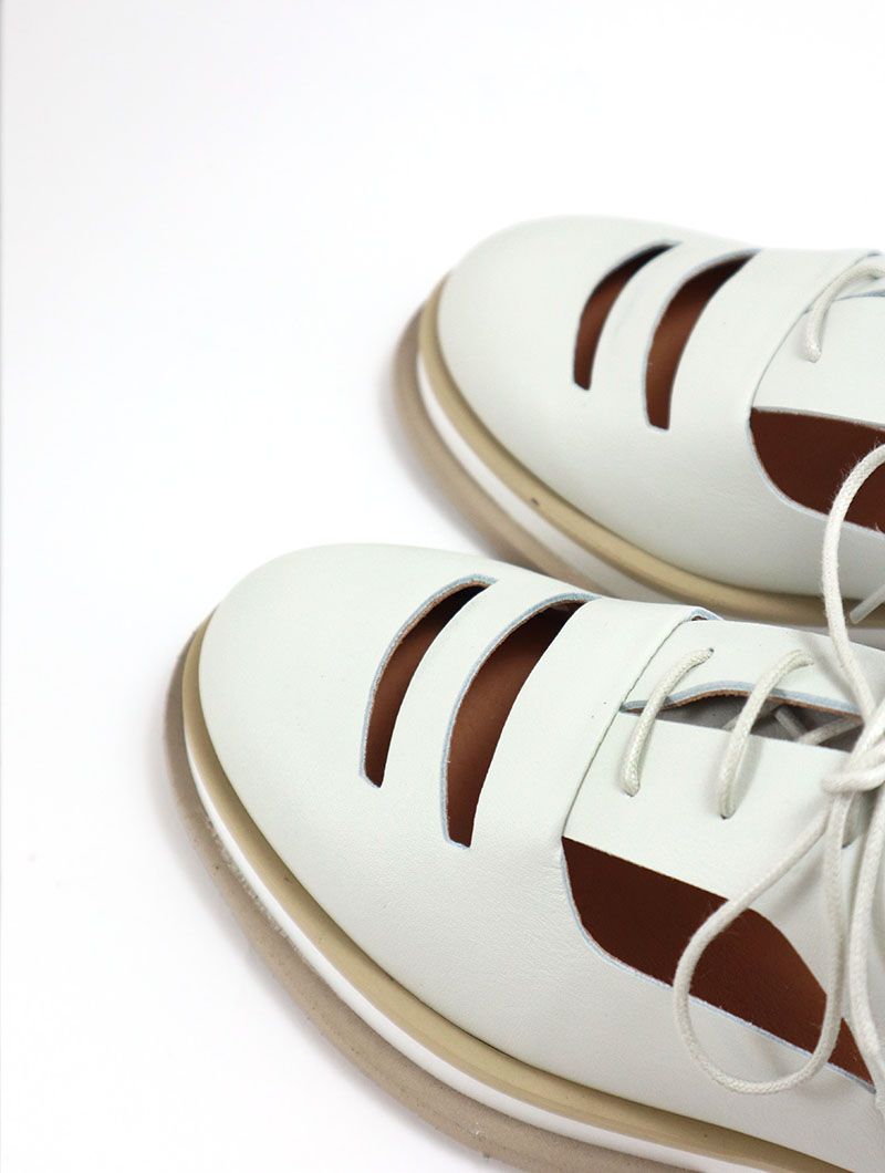 Zapatos para plantillas de cordones en blanco roto